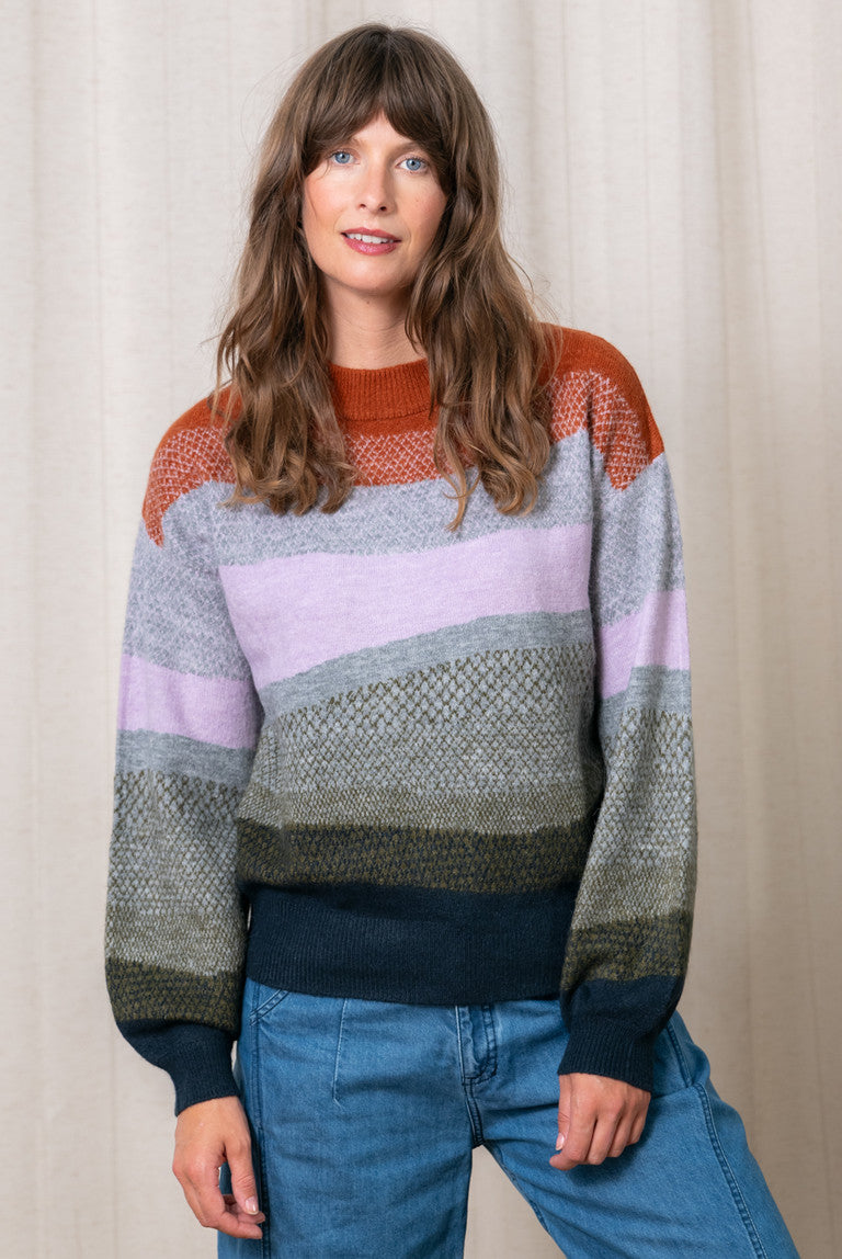 Lily & Me Lm24576 Art Colour Block Jumper – Velvet Ramsbottom