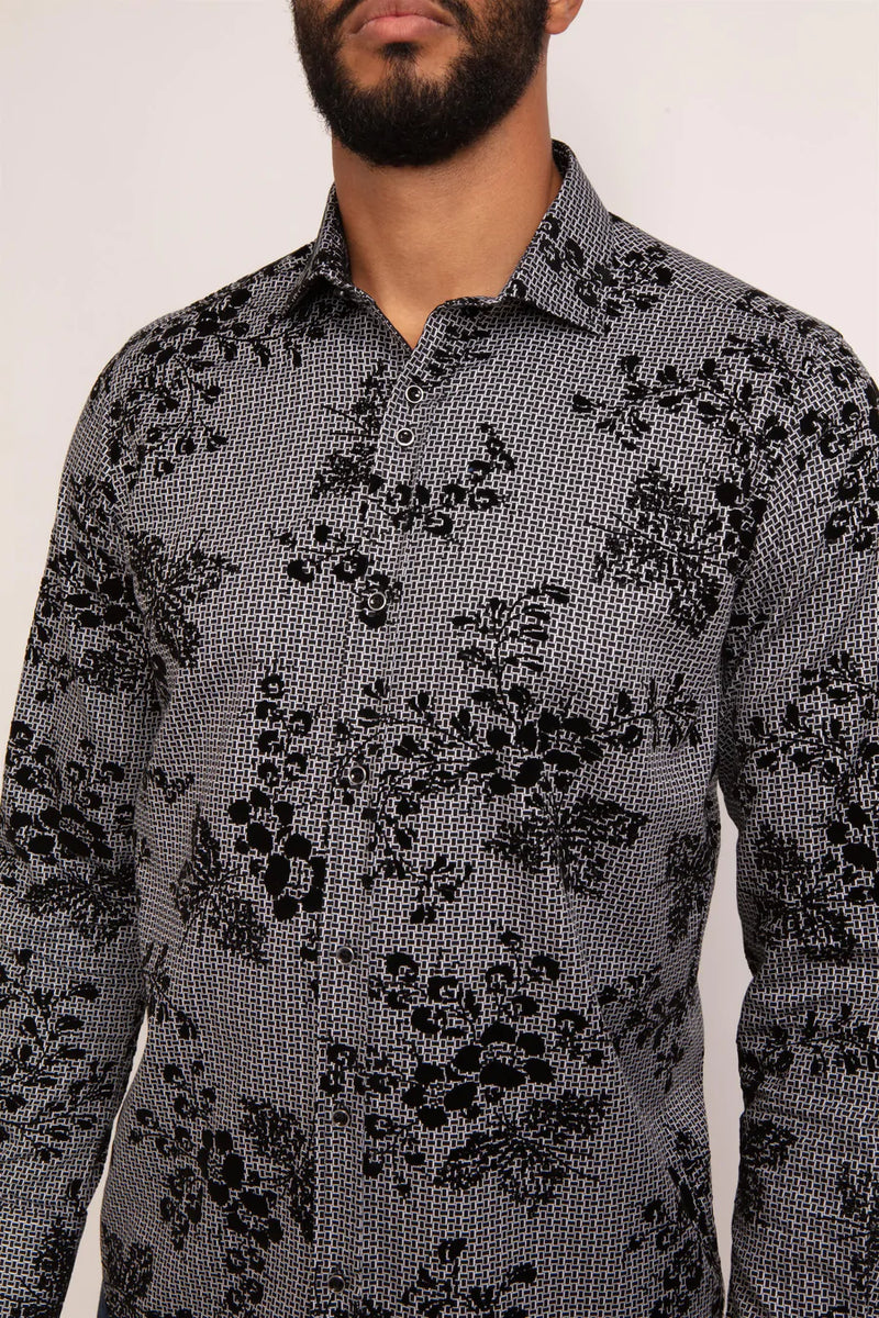 LONG SLEEVE RECTANGLE PRINT FLOCK SHIRT – Velvet Ramsbottom